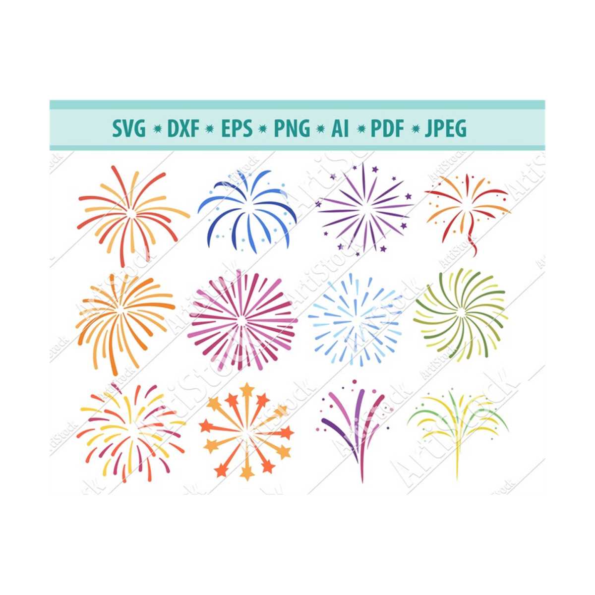 Fireworks Svg, Fireworks clipart, Fireworks Cricut, 4th of J | Inspire ...
