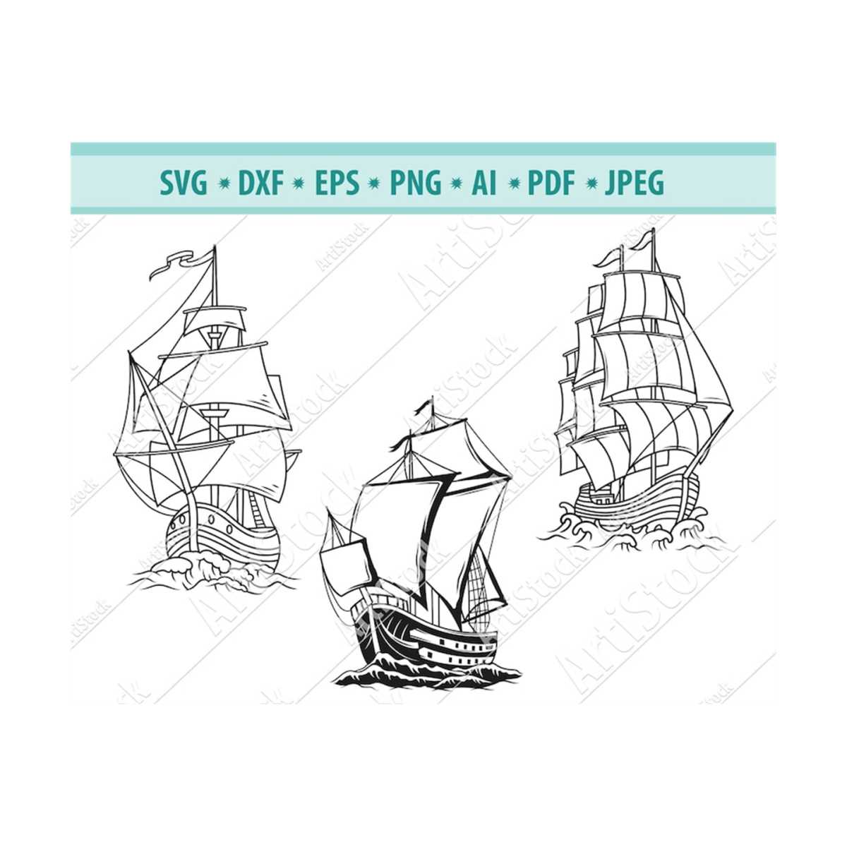 Sailing ships SVG, Ship Svg, Sailboat Svg, Boat cut file, Sa | Inspire ...
