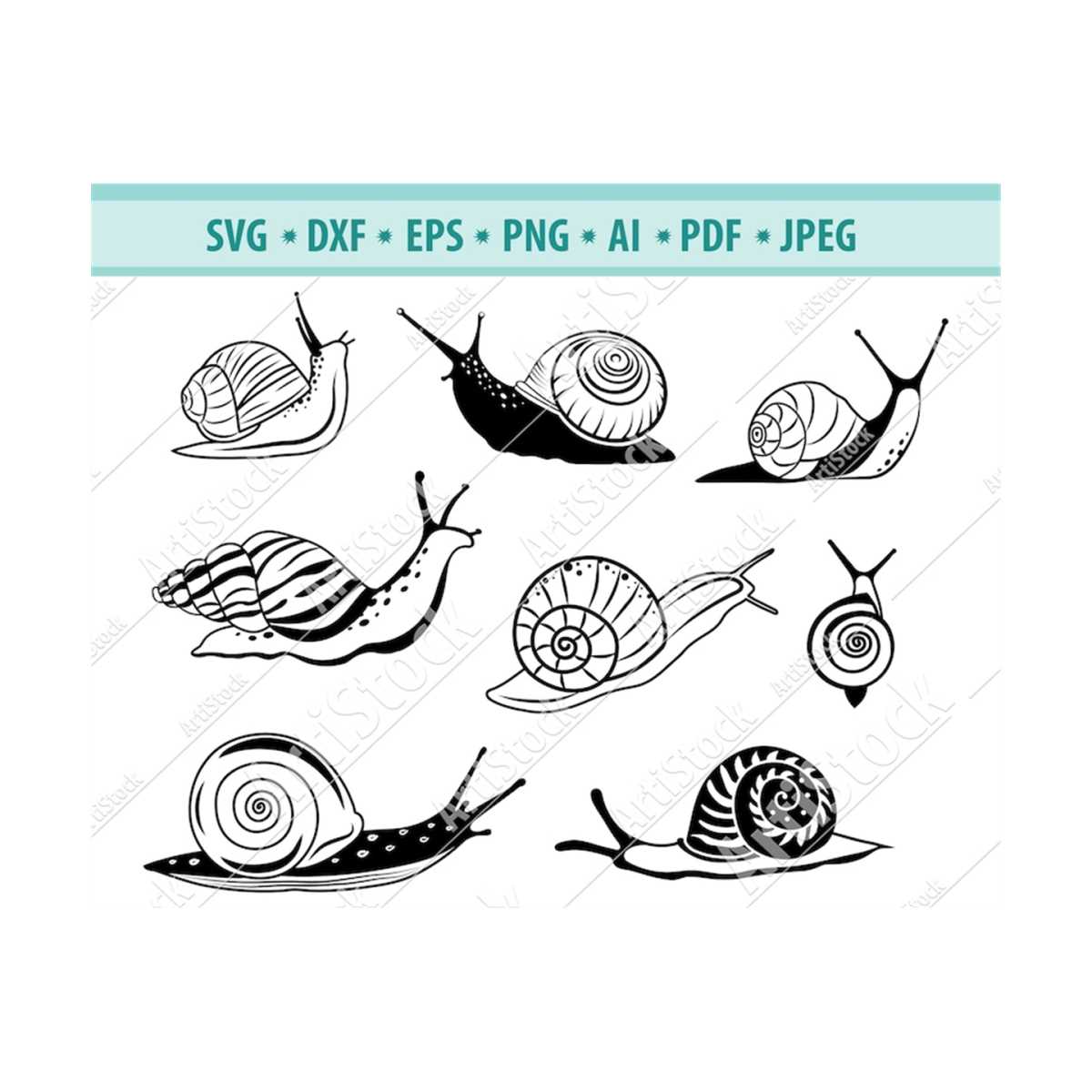 Snails SVG File, Slugs SVG, Snail Vector Image, Garden anima | Inspire ...