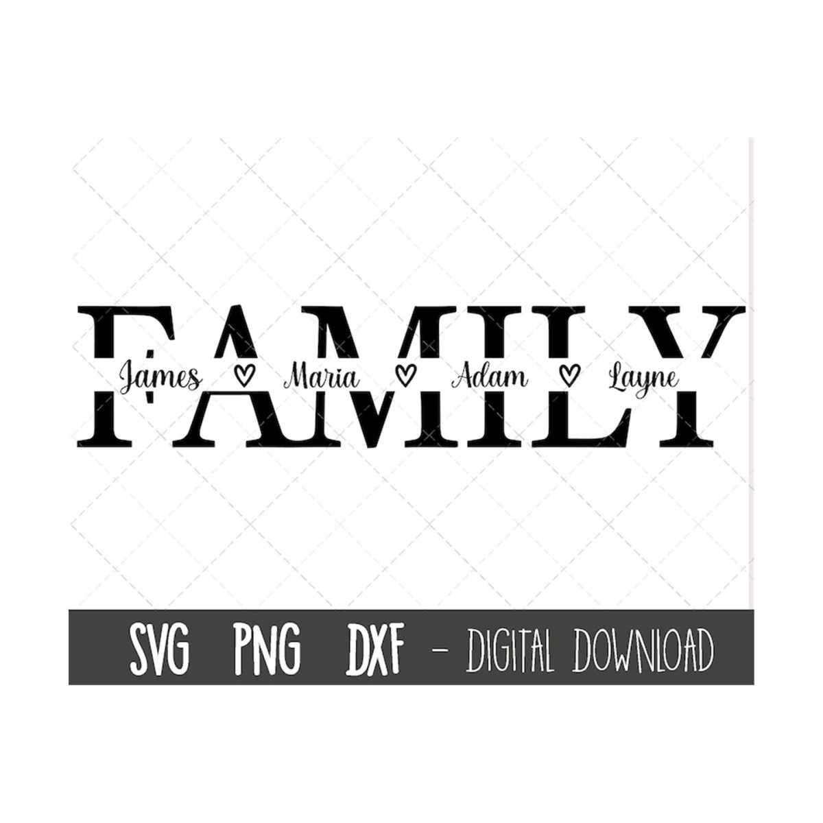 Family SVG, Family split name frame svg, family clipart, Cus | Inspire ...