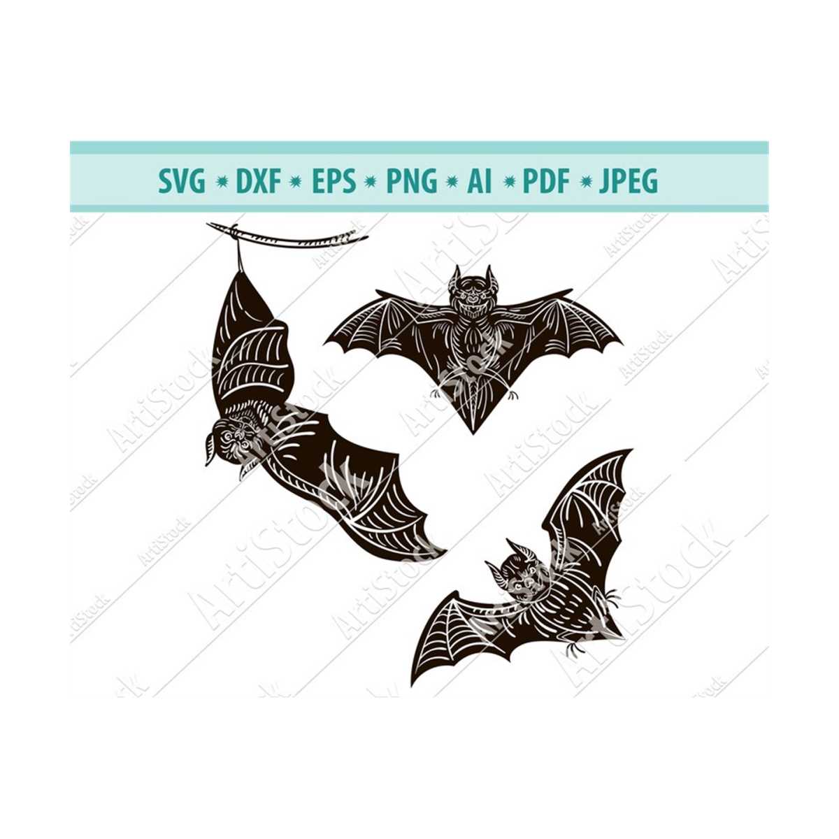 Bat SVG Bundle, Halloween SVG, Clipart, Bat Cut Files For Si - Inspire ...