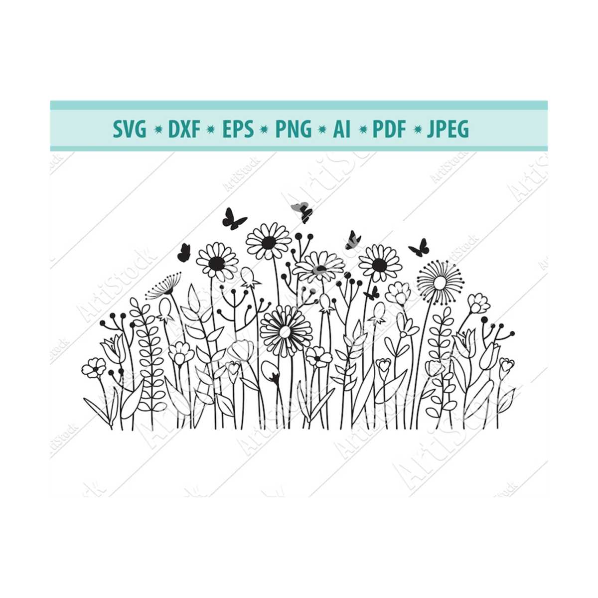 Field plants Svg, Wild flowers Svg, Garden Plant Svg, Floral | Inspire Uplift