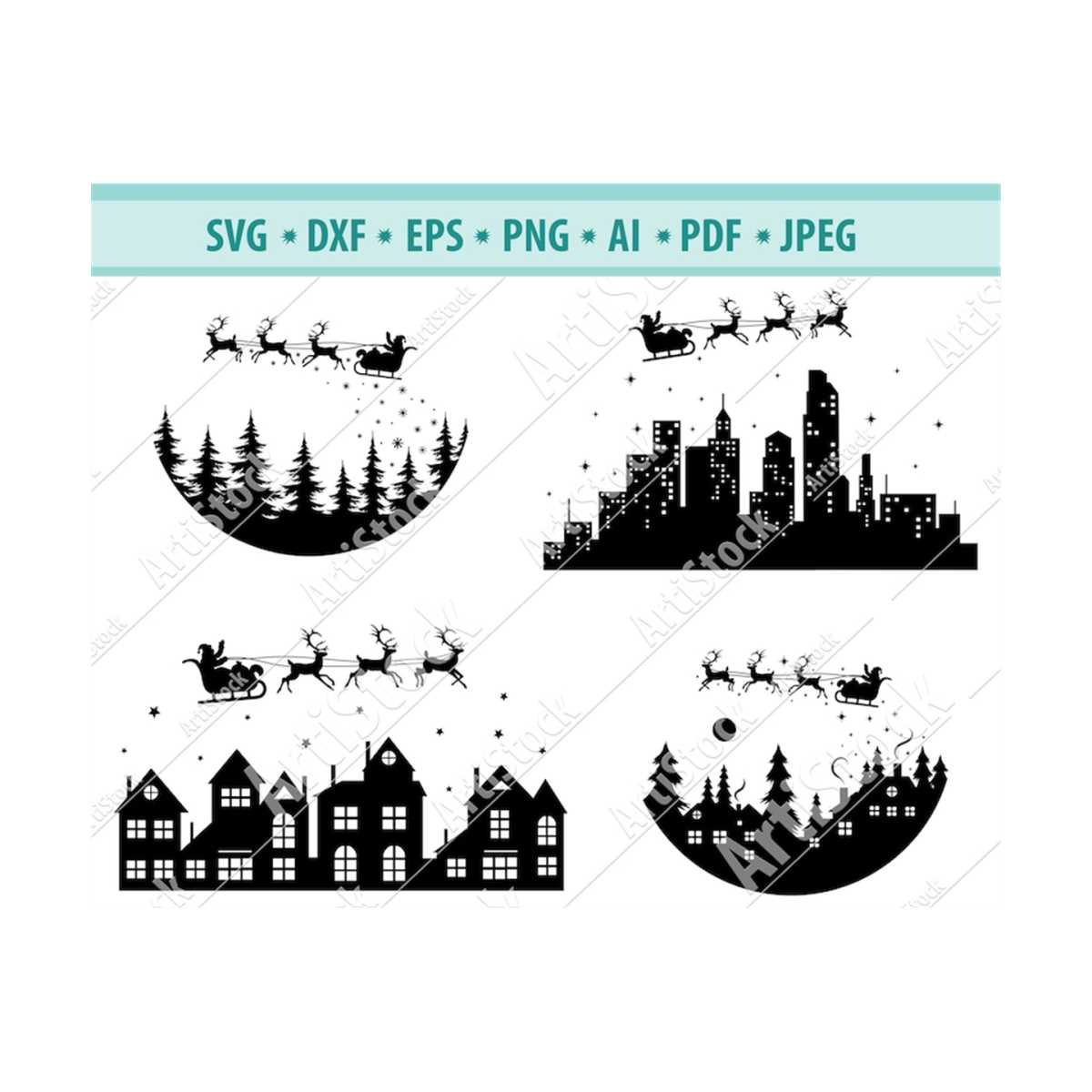 Christmas svg, Santa svg, Christmas Night svg, Flying Santa | Inspire ...
