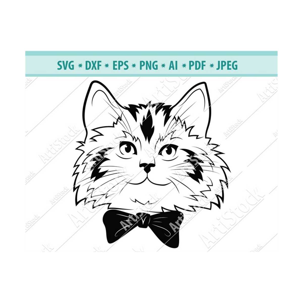 Cat SVG File, Stylized Cat Silhouette Svg, Png, Dfx, Cat Ima - Inspire ...