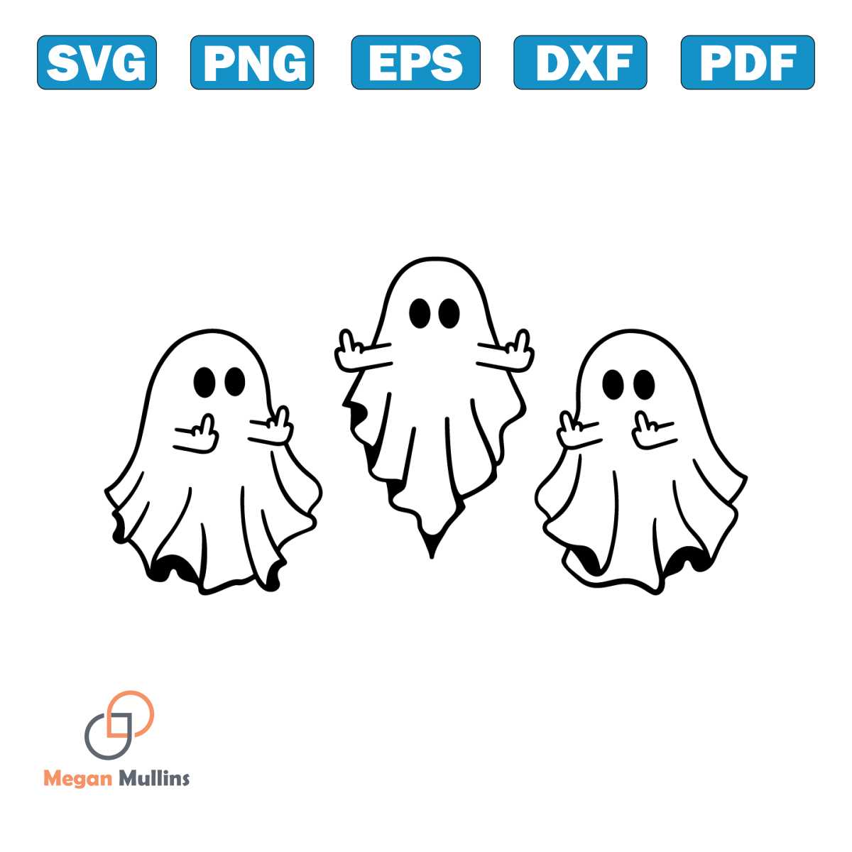 Funny Halloween Ghost Middle Finger SVG Download | Inspire Uplift