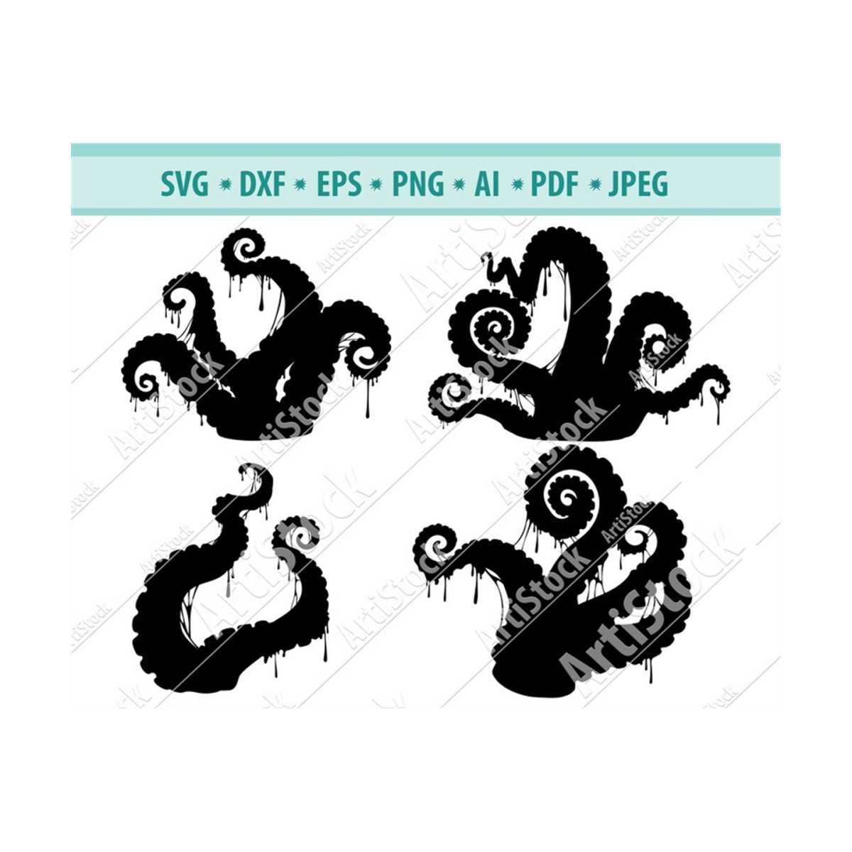 Octopus Tentacles Svg, Octopus Svg, Dripping tentacles, Tent - Inspire ...