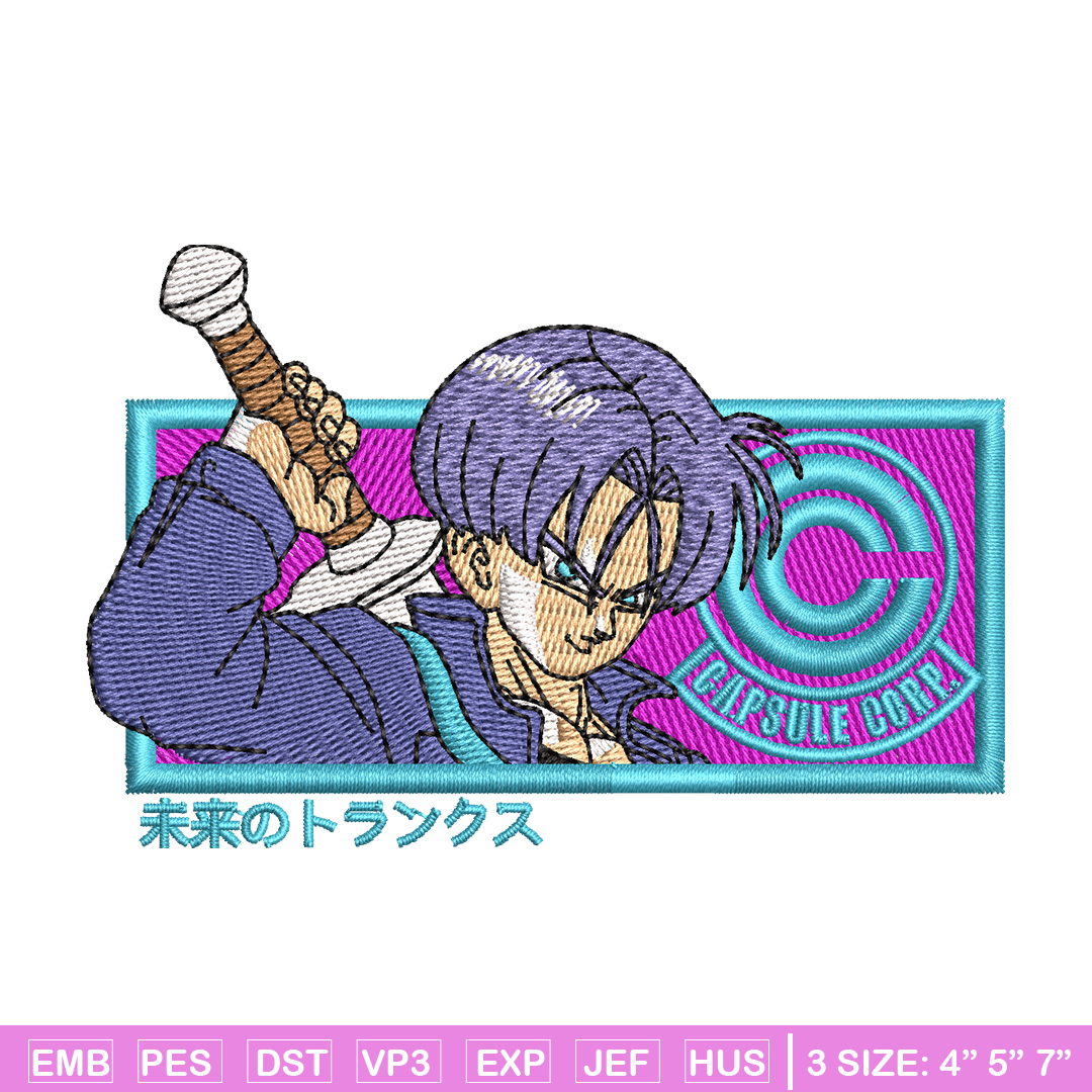 Trunk future embroidery design, Dragonball embroidery, Anime | Inspire ...