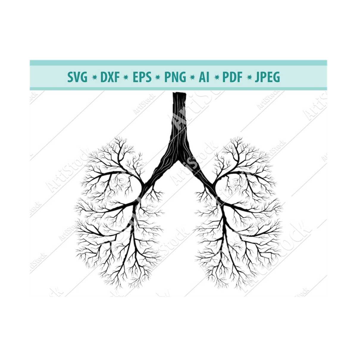 Human Lung svg, Lungs Svg Flowery, Human Lung Silhouette, Hu | Inspire ...