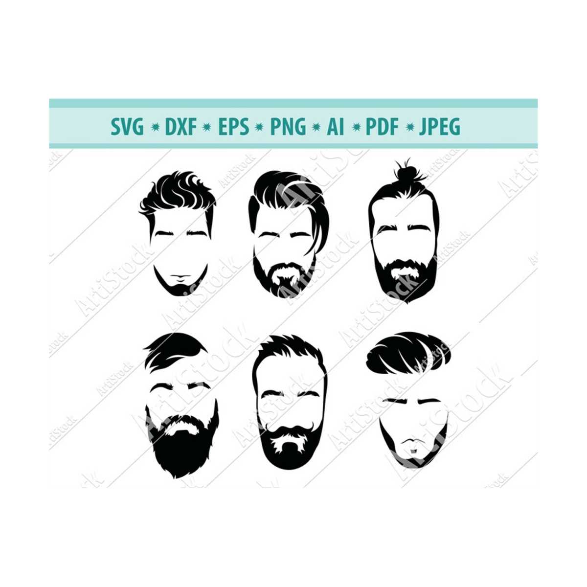 Beard Man SVG, Beards svg, Beard svg, Beard clipart, Beard M | Inspire ...