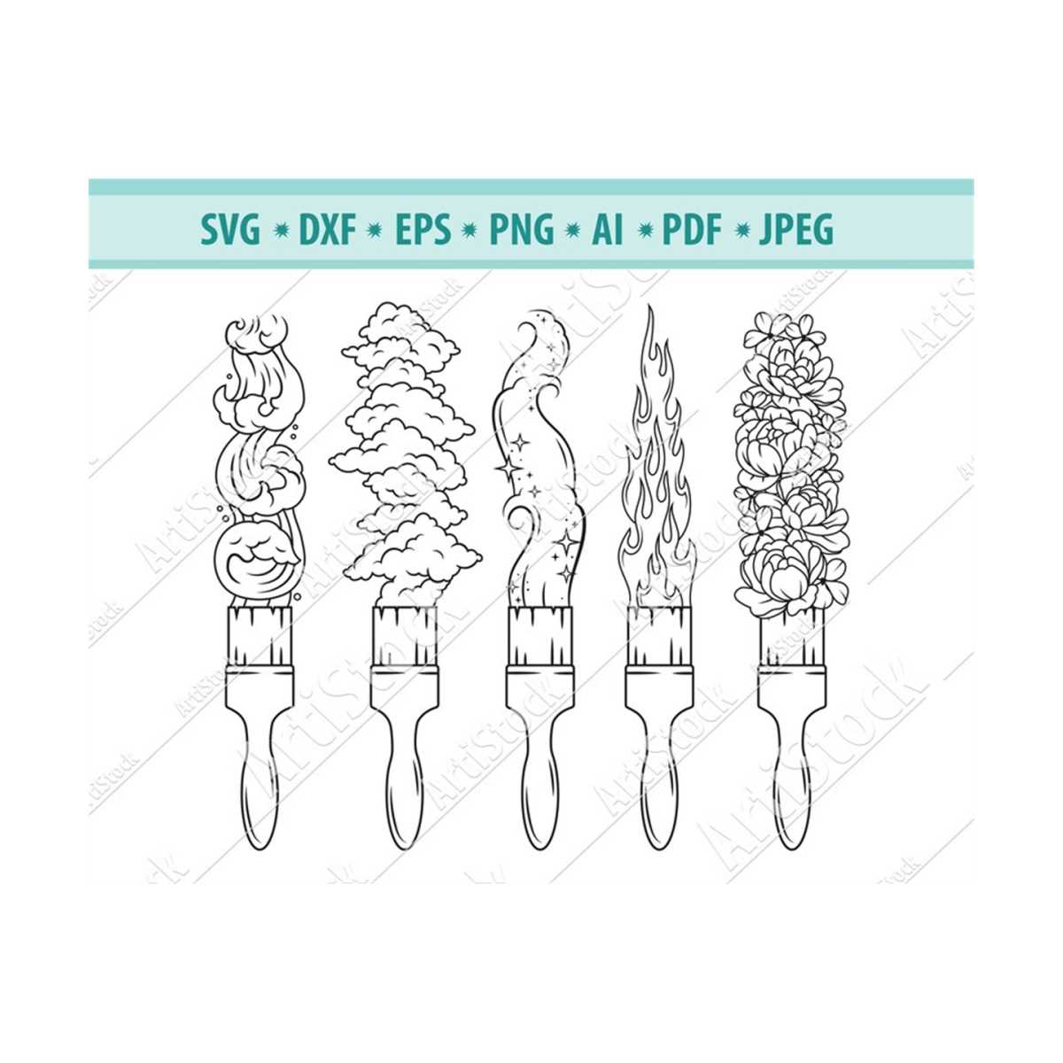 Magic Brushes Svg, Celestial brush Svg, Natural elements Svg | Inspire ...