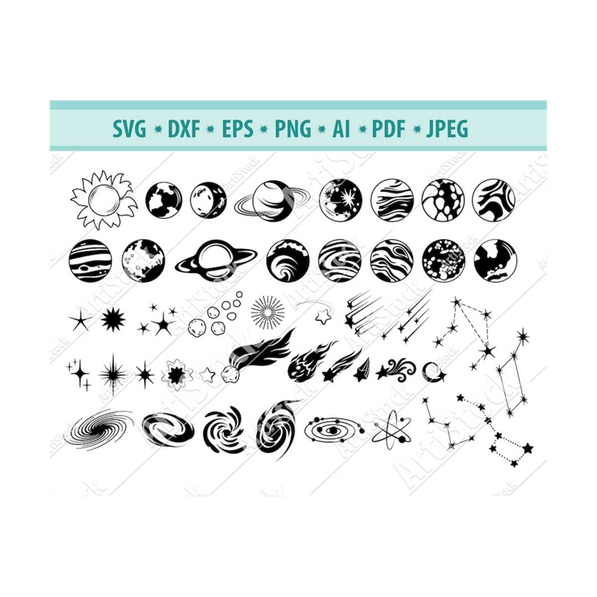 Solar System Svg, Space bodies Svg, Stars Svg, Astronomy Svg | Inspire ...