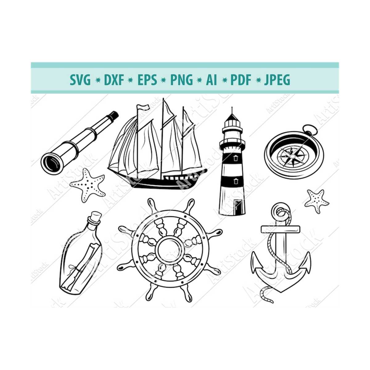 Nautical SVG Bundle, Nautical Theme Svg, Nautical Clipart, A | Inspire ...
