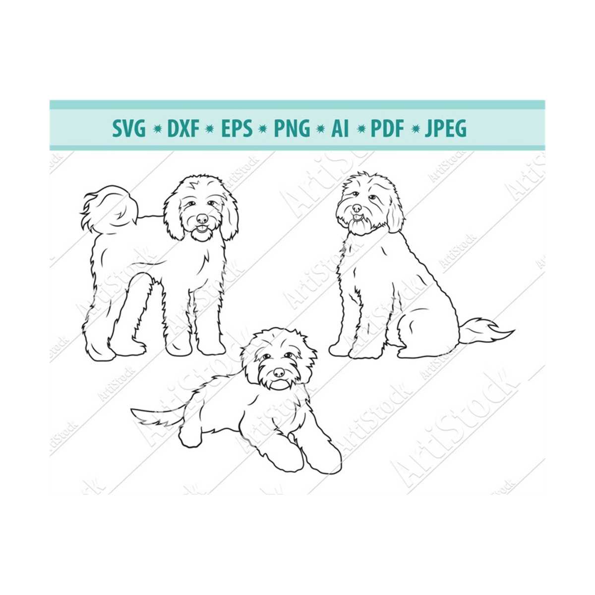 Goldendoodle SVG, Dog Silhouettes, Dogs SVG, Digital Cutting | Inspire ...