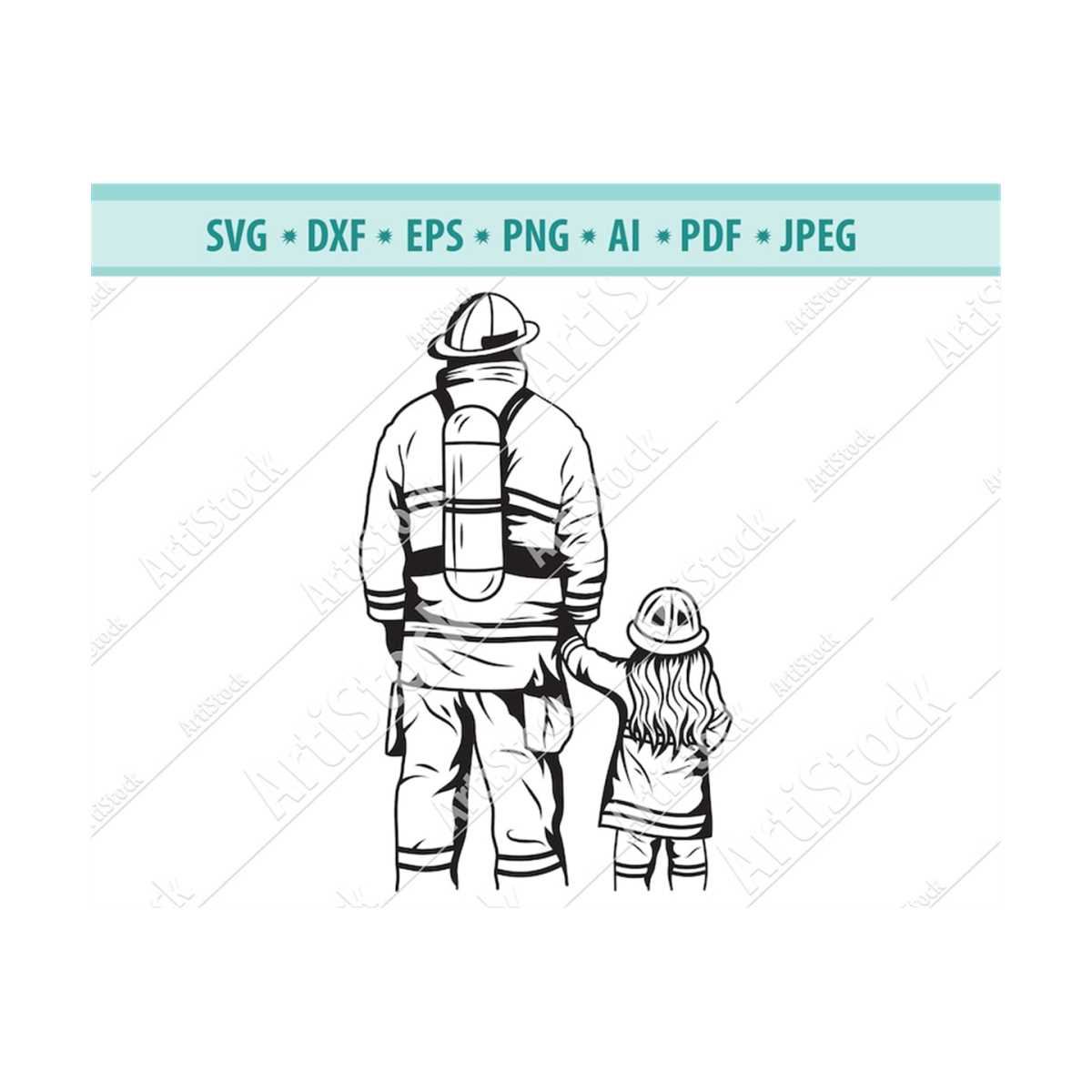Firefighter SVG, Fireman Father and daughter Svg, Firefighte | Inspire ...