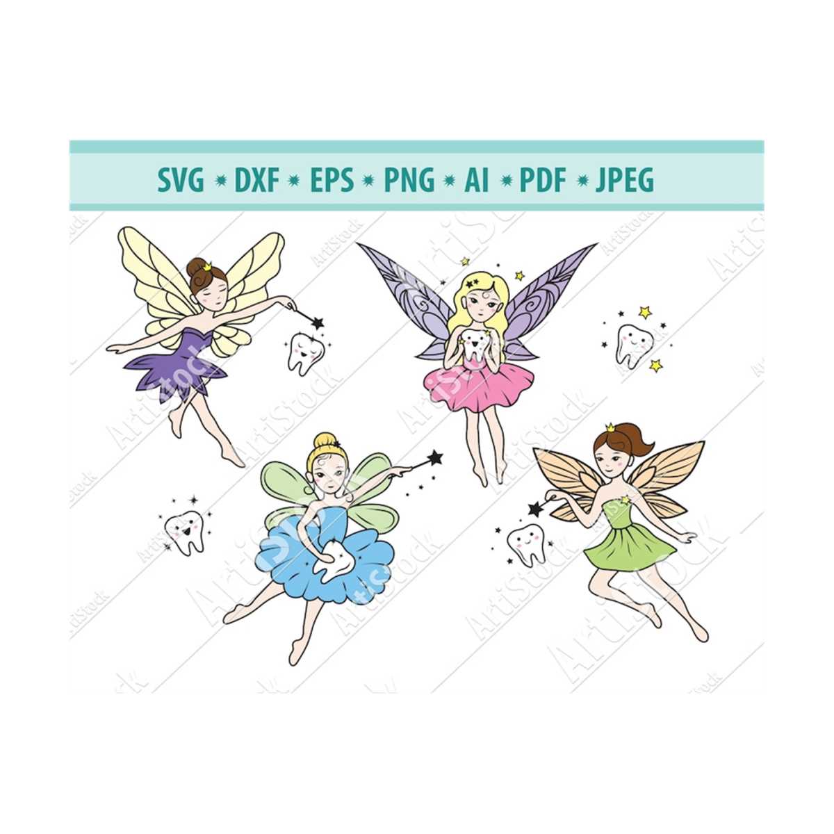 Fairy Svg File, Tooth fairy Svg, Tooth Svg, Flying Fairy Svg | Inspire ...