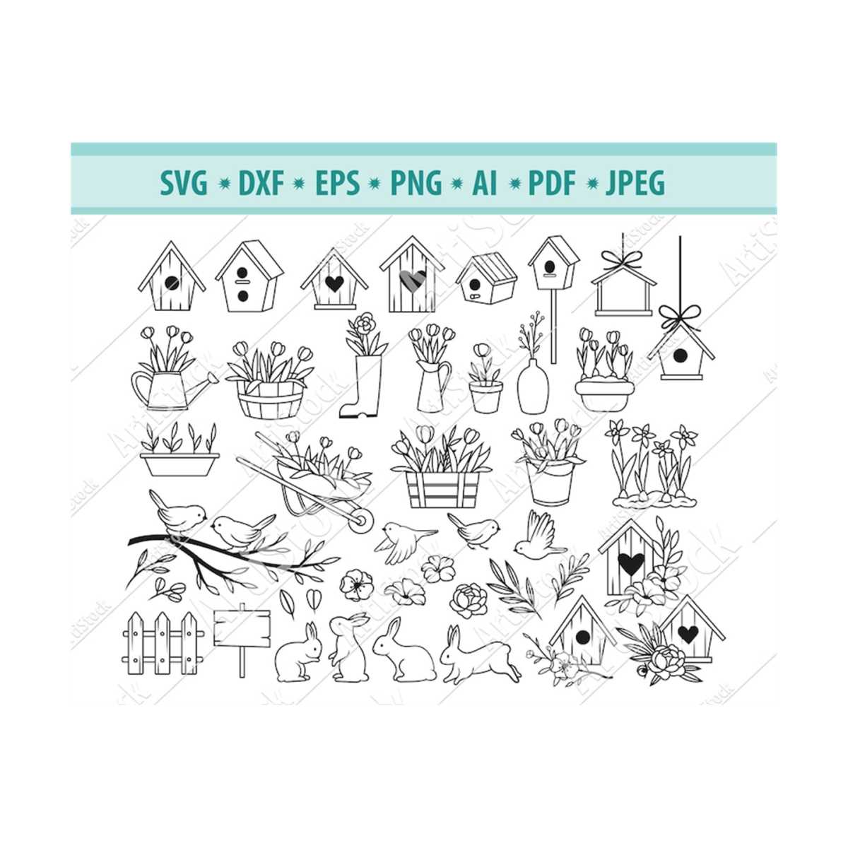 Garden items Svg, Gardening SVG, Garden Tools SVG, Birdhouse | Inspire ...