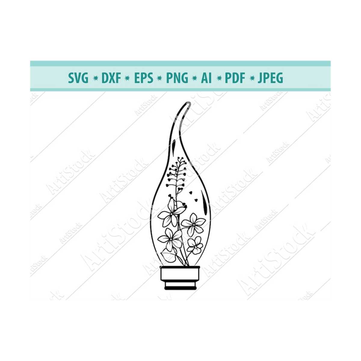 Floral Lightbulb SVG, Flower lamp Svg, Wildflowers Svg, Flow | Inspire ...