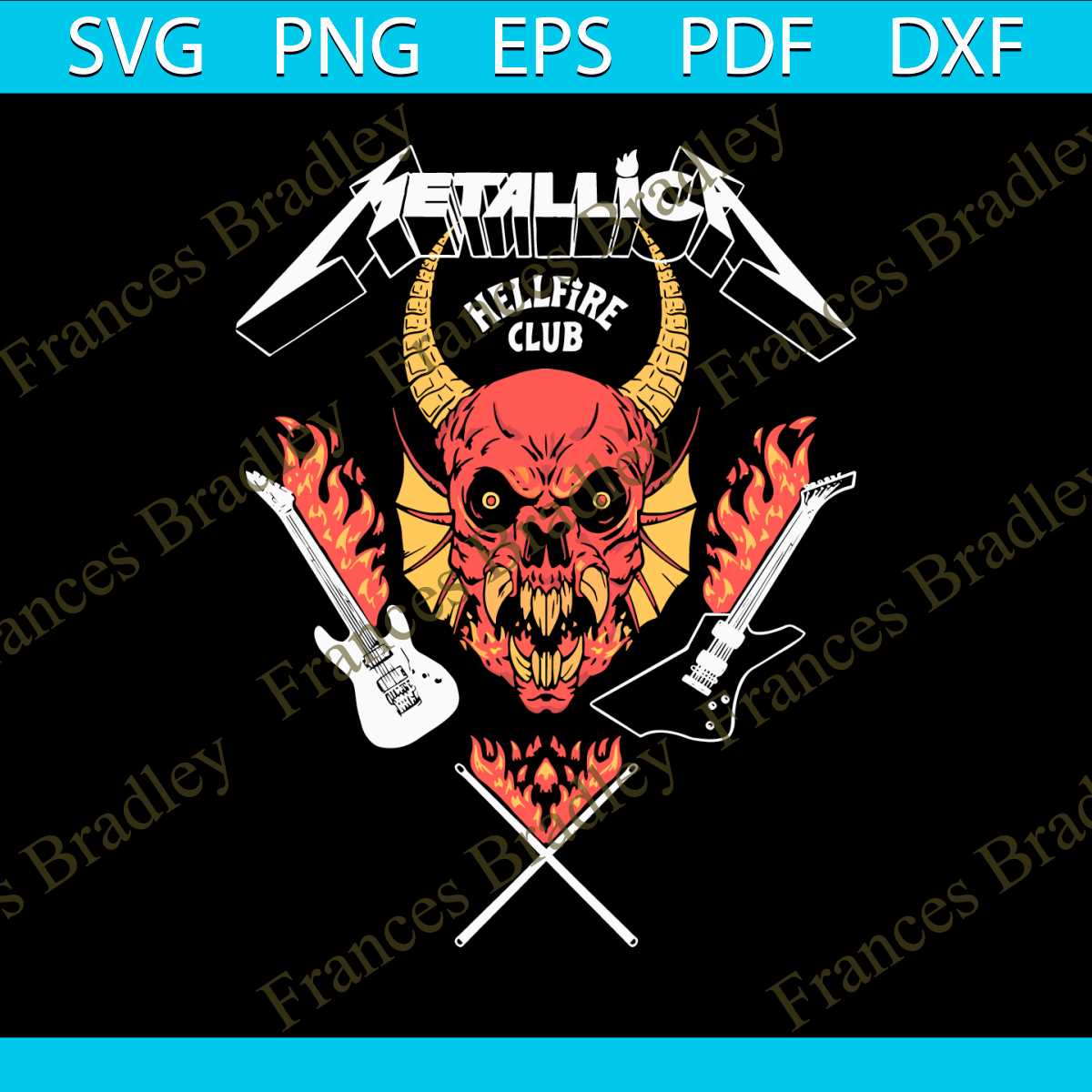 Vintage Metalliica Hellfire Club SVG Cutting Digital File | Inspire Uplift