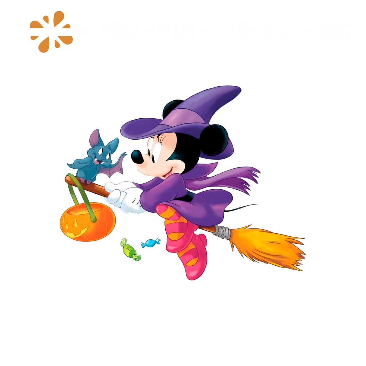 Disney Halloween Witch Minnie And Bat PNG Download | Inspire Uplift