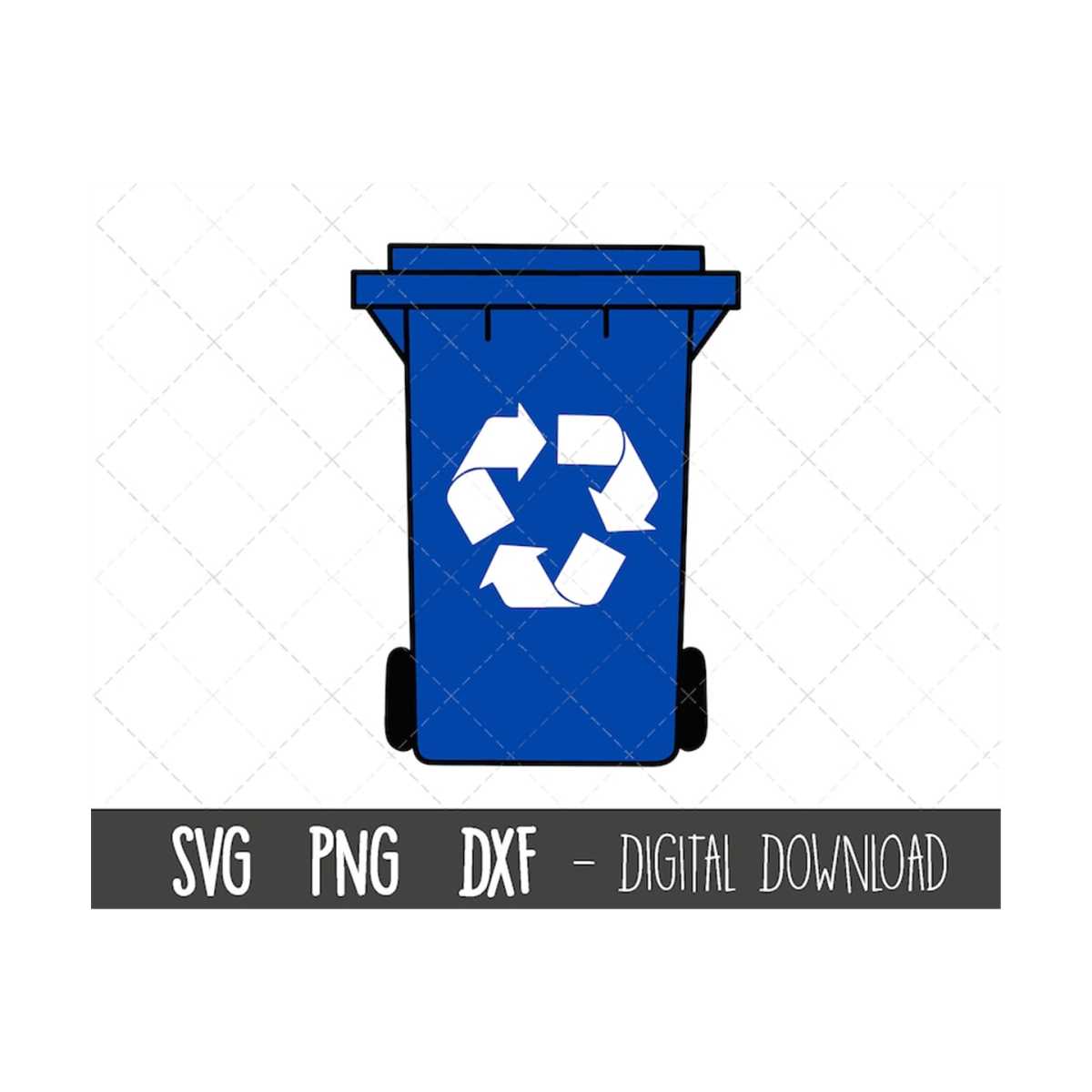 Blue wheelie bin svg, trash can svg, garbage can png, recycl | Inspire ...
