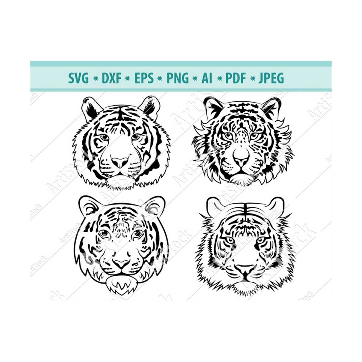 Tiger SVG file, Tiger Face SVG, Animal Face Svg, Big Cat svg - Inspire ...