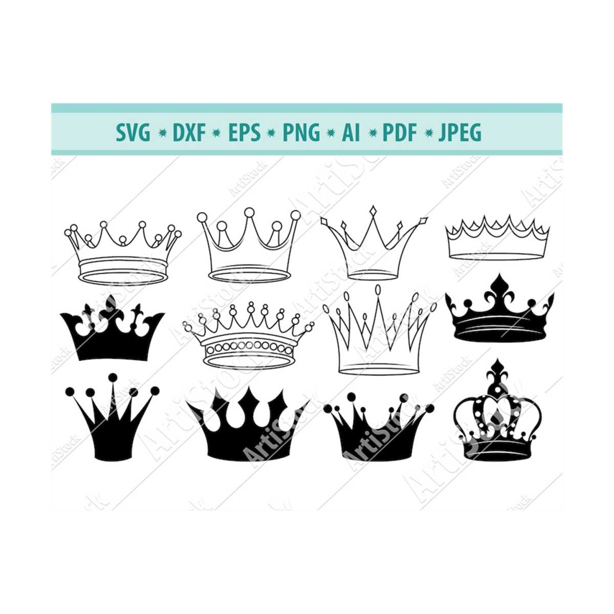 Crown SVG Bundle, Crowns SVG, Crown Clipart Svg, Crown Cut F | Inspire ...