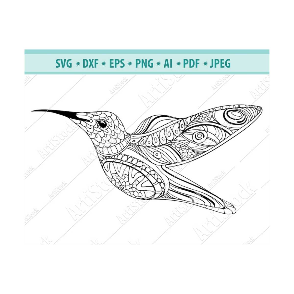 Hummingbird SVG file, Hummingbird zentangle svg, Hummingbird | Inspire ...