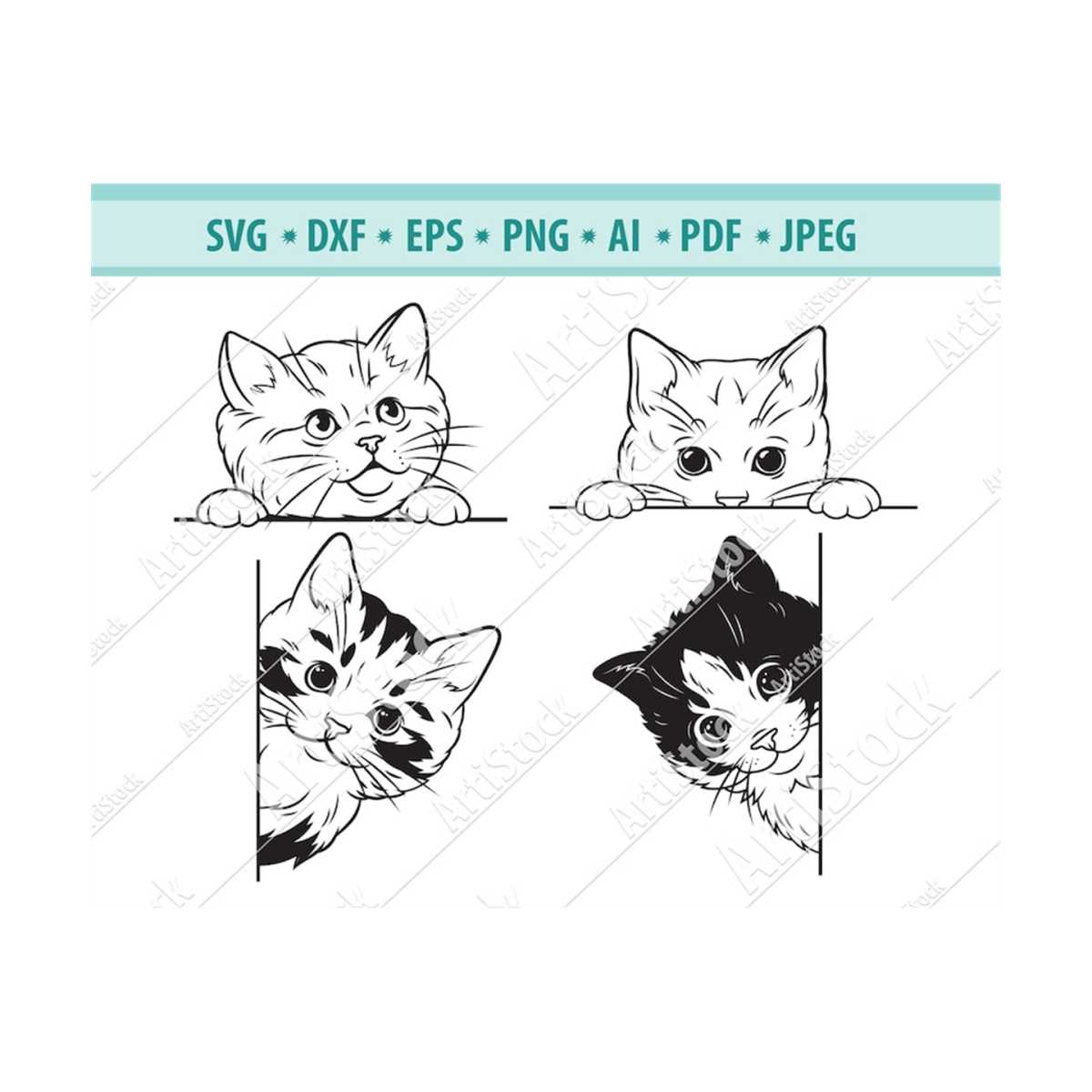 Peeking kitten SVG, Cat SVG, Cute kitten Svg, Cat cut files, | Inspire ...