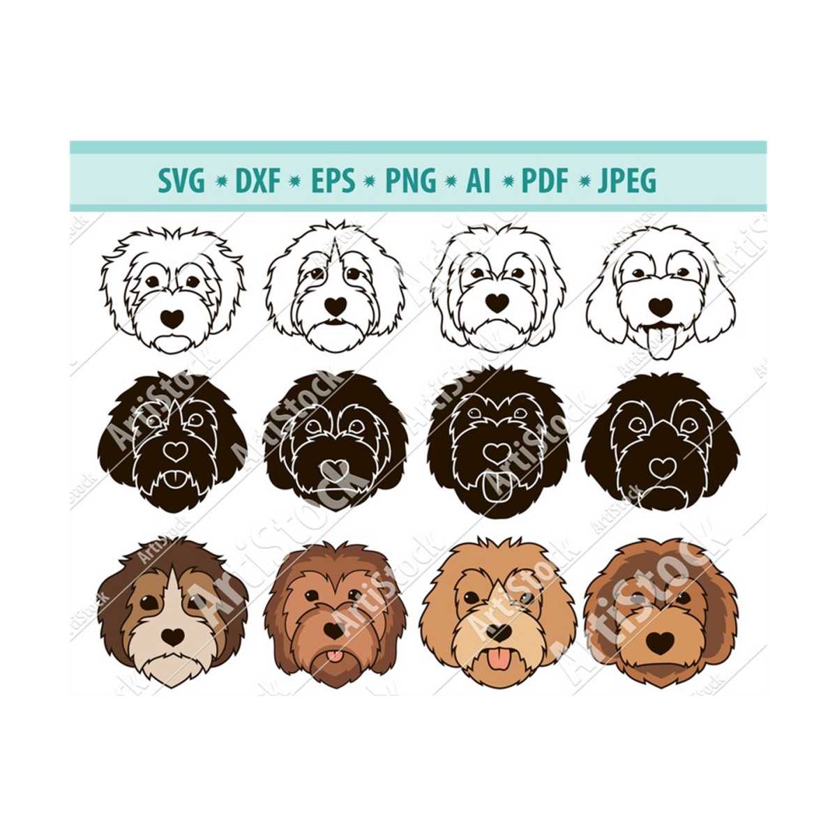 Goldendoodle SVG - Dog Silhouettes - Dogs SVG - Digital Cutt | Inspire ...