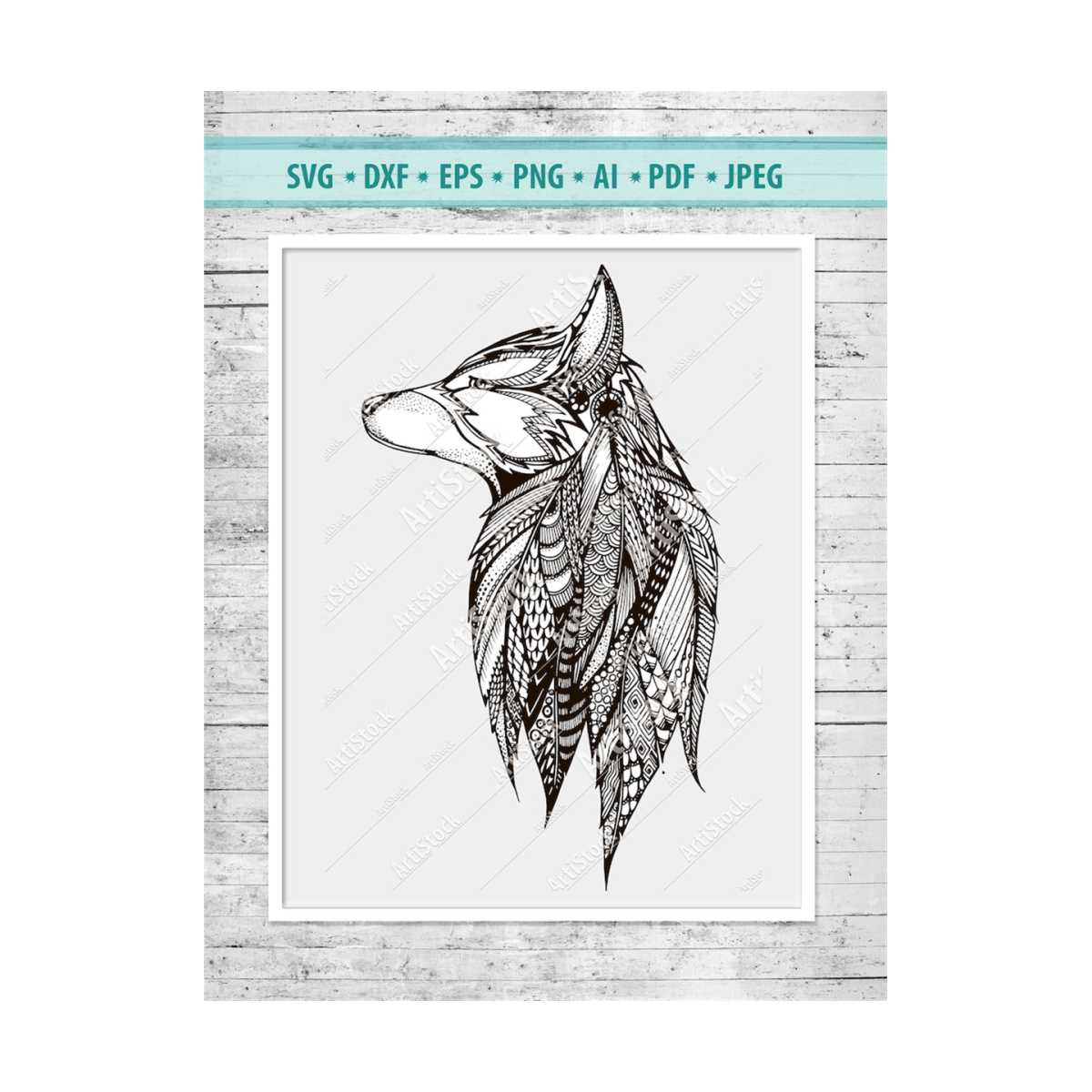 Zentangle wolf clipart / mandala wolf clipart / wolf png / z - Inspire ...