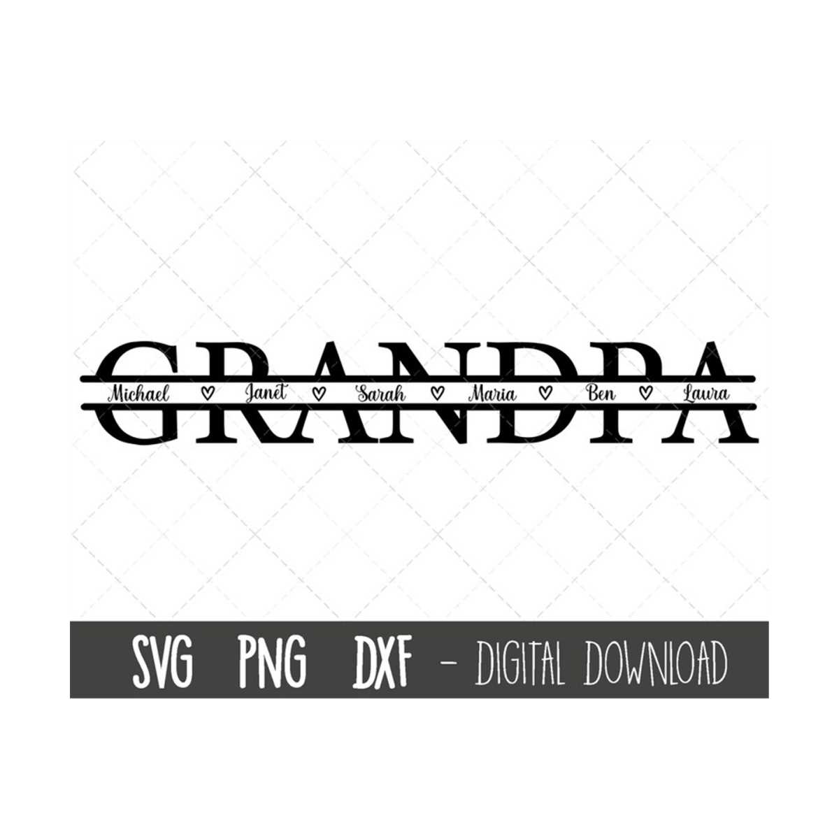 Grandpa SVG, Grandfather svg, grandpa split name frame svg, | Inspire ...