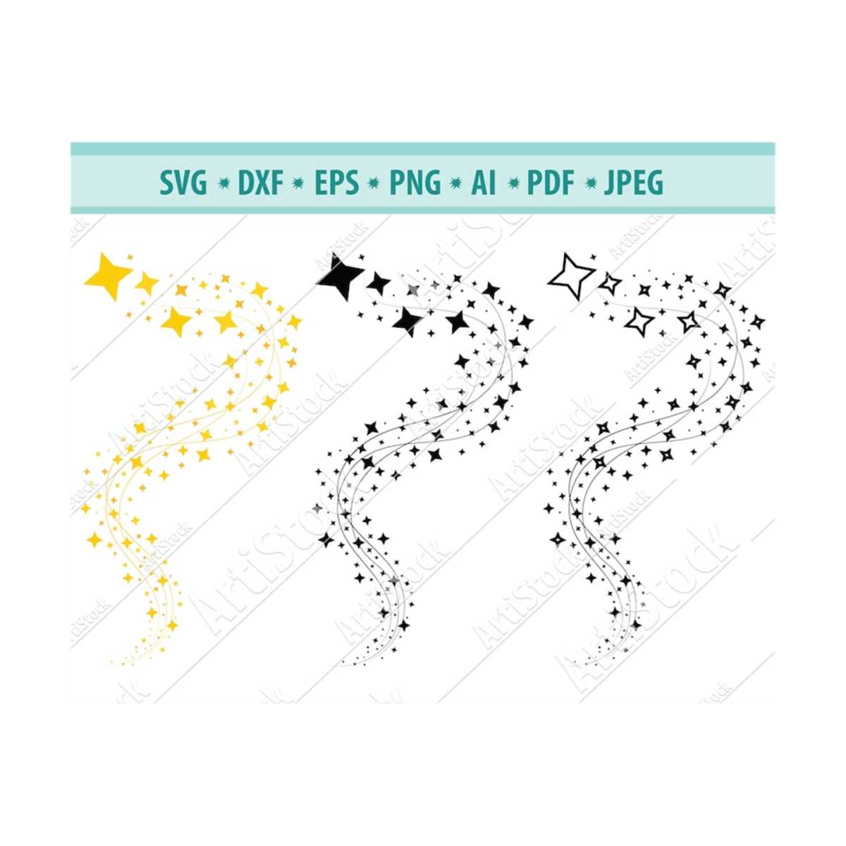 Shooting stars, Stars, Falling stars, Silhouette,SVG,Graphic | Inspire ...