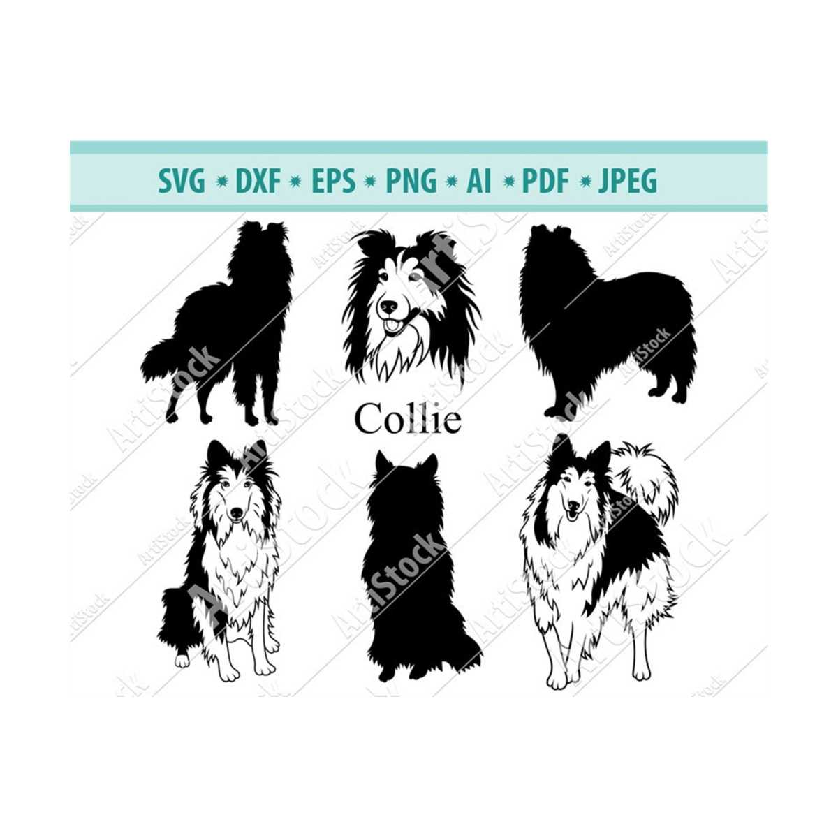 Collie SVG - Collie Silhouette SVG - Dog SVG - Digital Cutti | Inspire ...