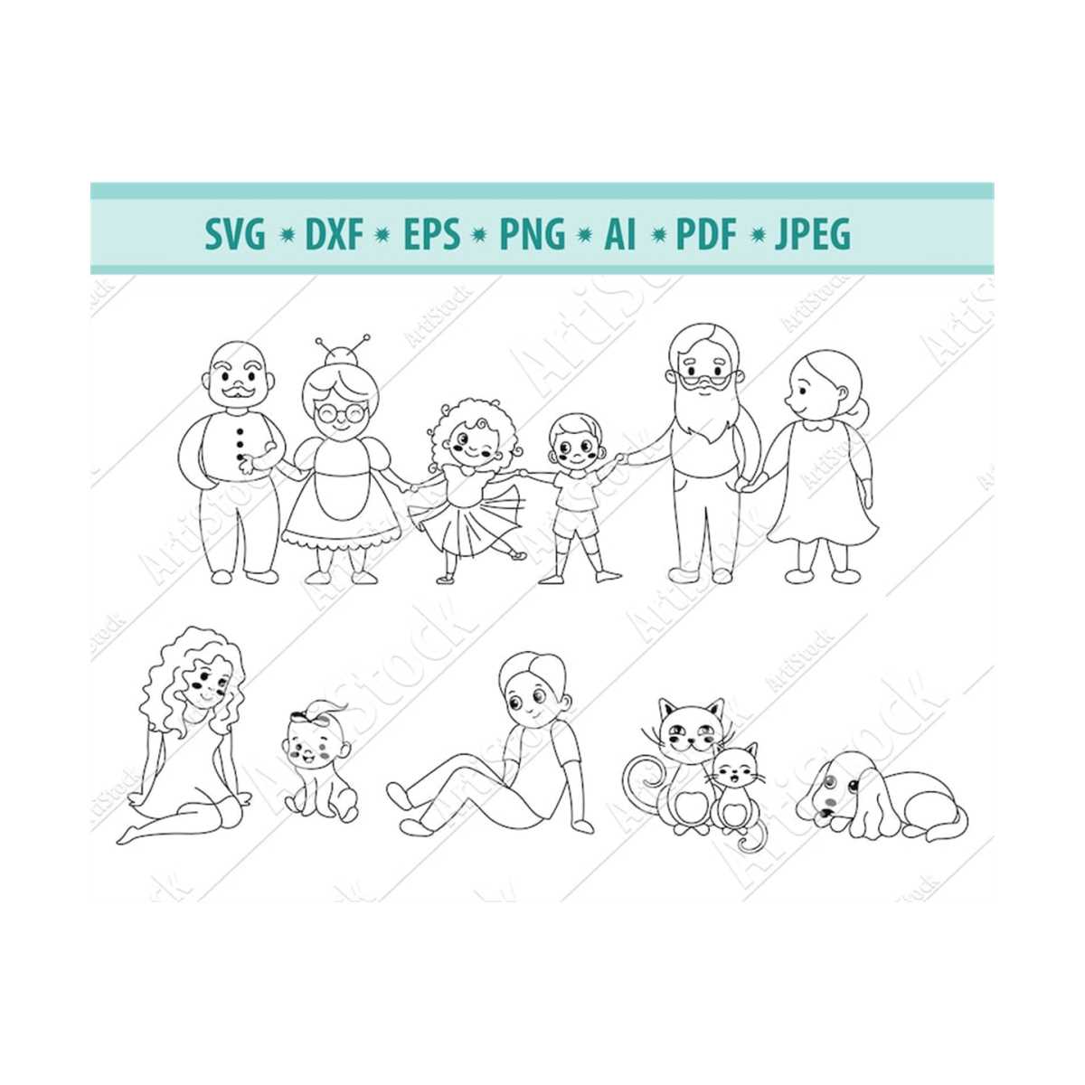 Happy family figure Svg File, Family cut files, Stick family - Inspire ...