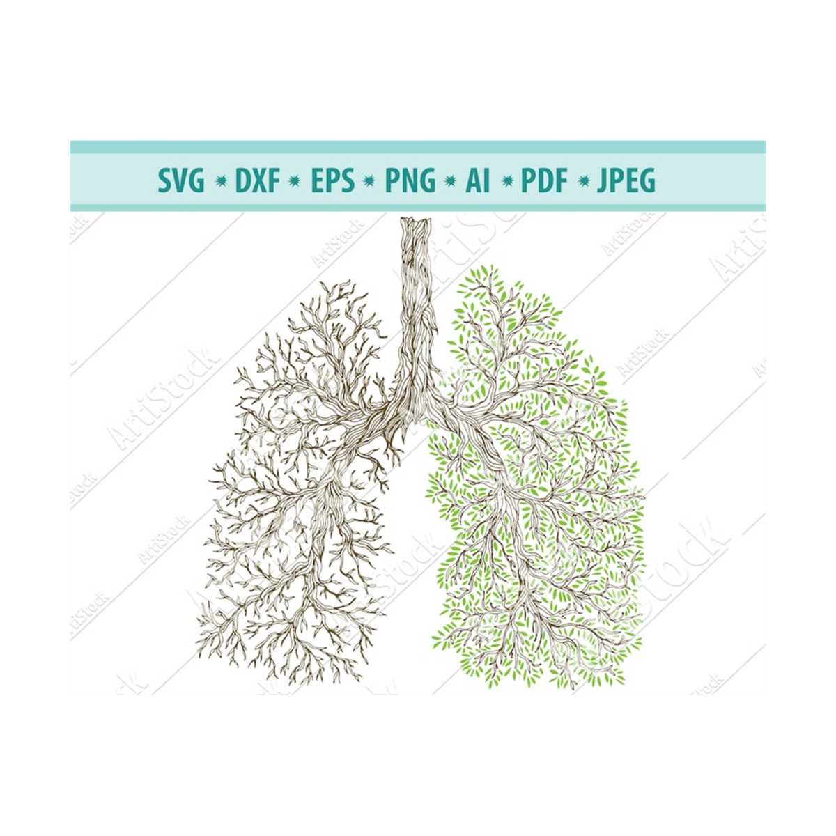 Human Lung svg, Lungs Svg Flowery, Human Lung Silhouette, Hu | Inspire ...