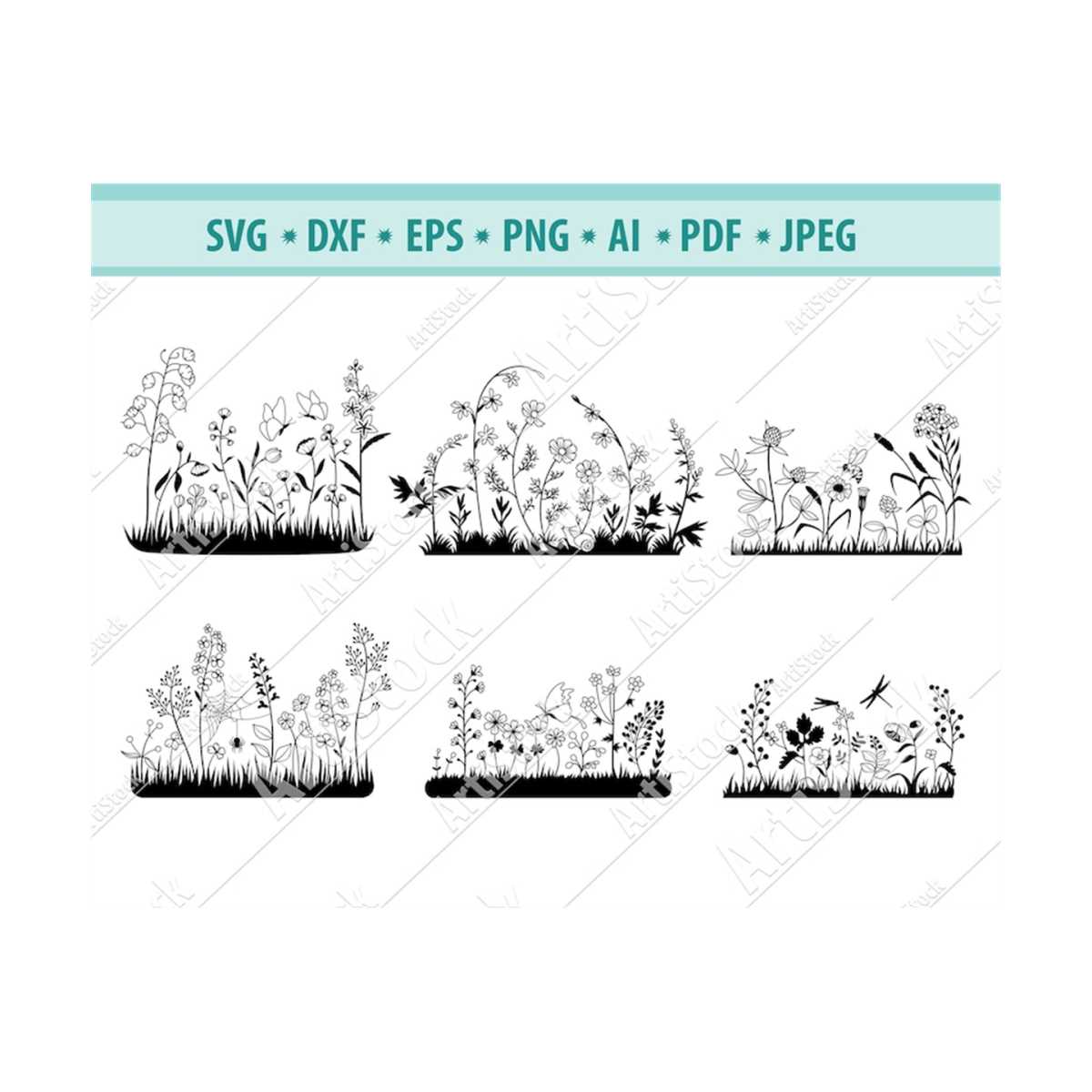 Field plants Svg, Wild flowers Svg, Garden Plant Svg, Floral | Inspire ...