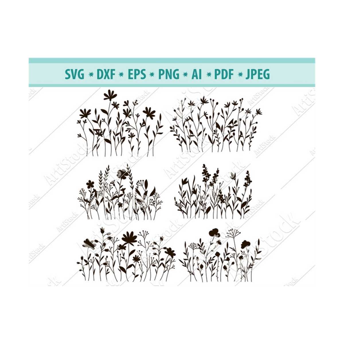 Field plants Svg, Garden Plant Svg, Floral wall stickers Svg | Inspire ...