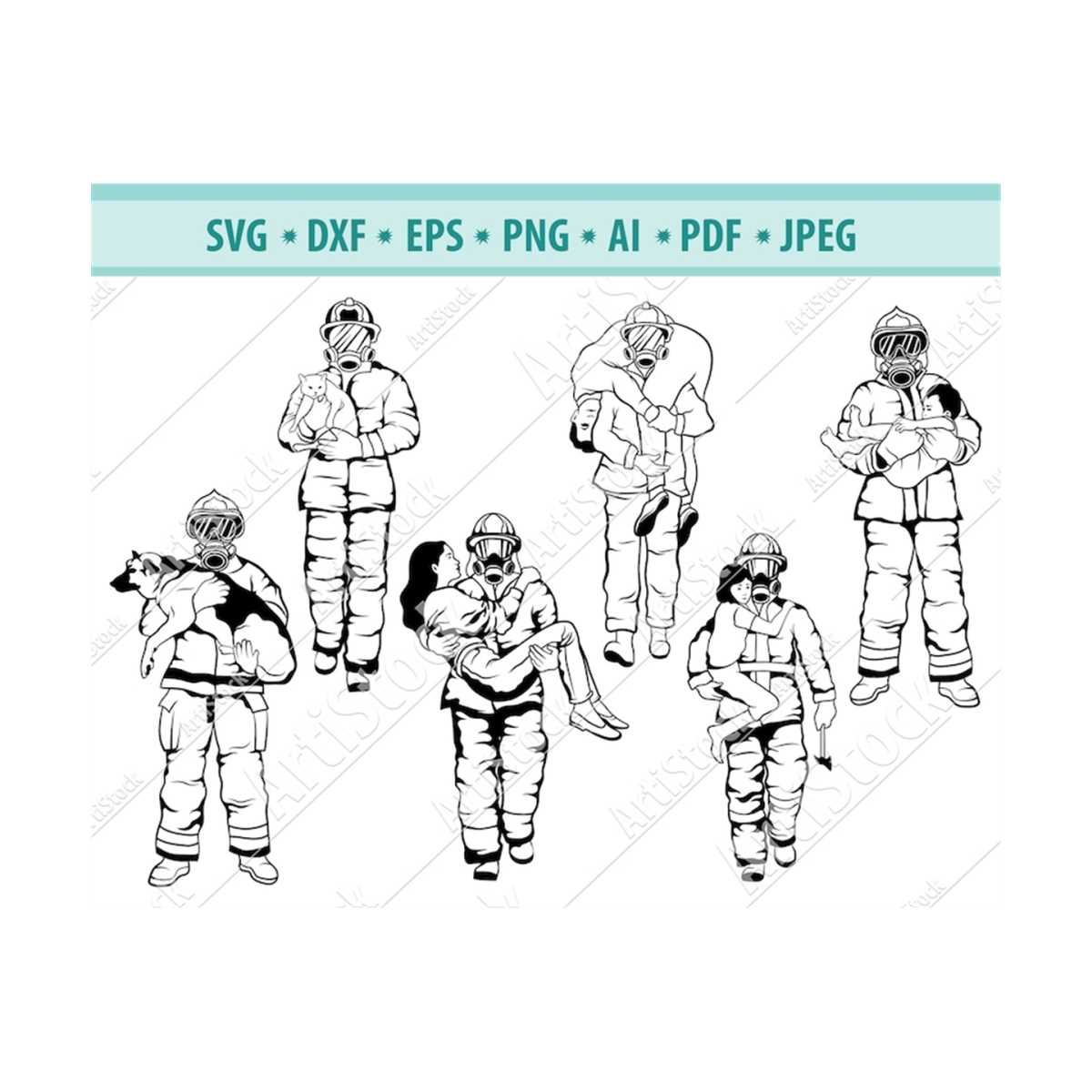 Firefighter SVG, Fireman SVG Cut File, Fireman Silhouette, F | Inspire ...