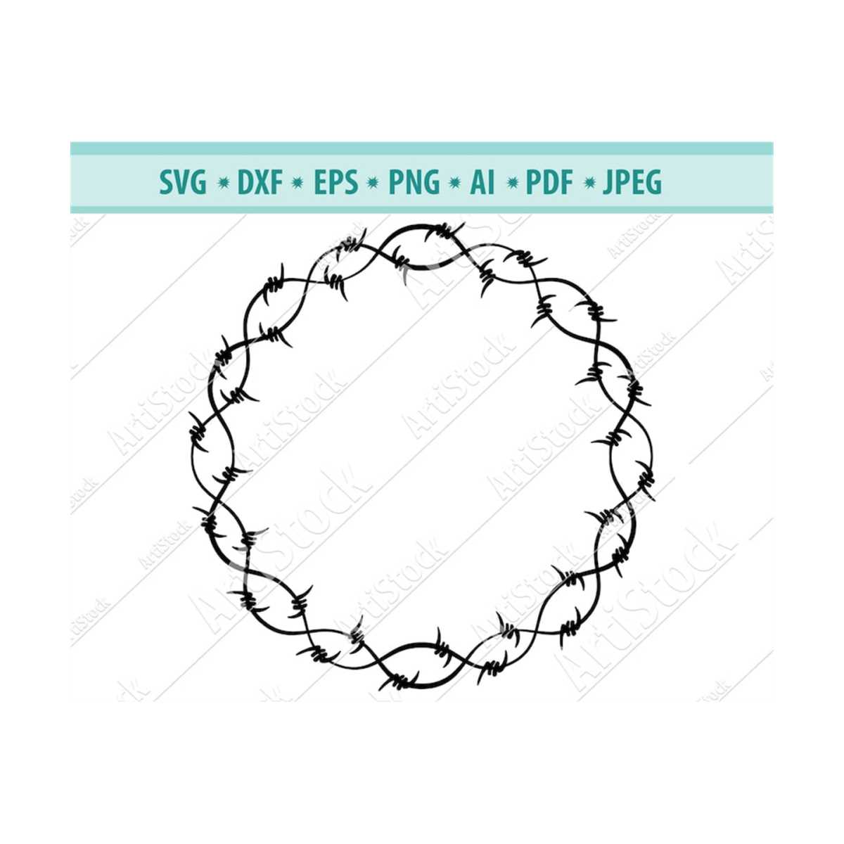 Barbed Wire Wreath Cut Files, Barbed Wire Wreath Svg, Barbed | Inspire ...