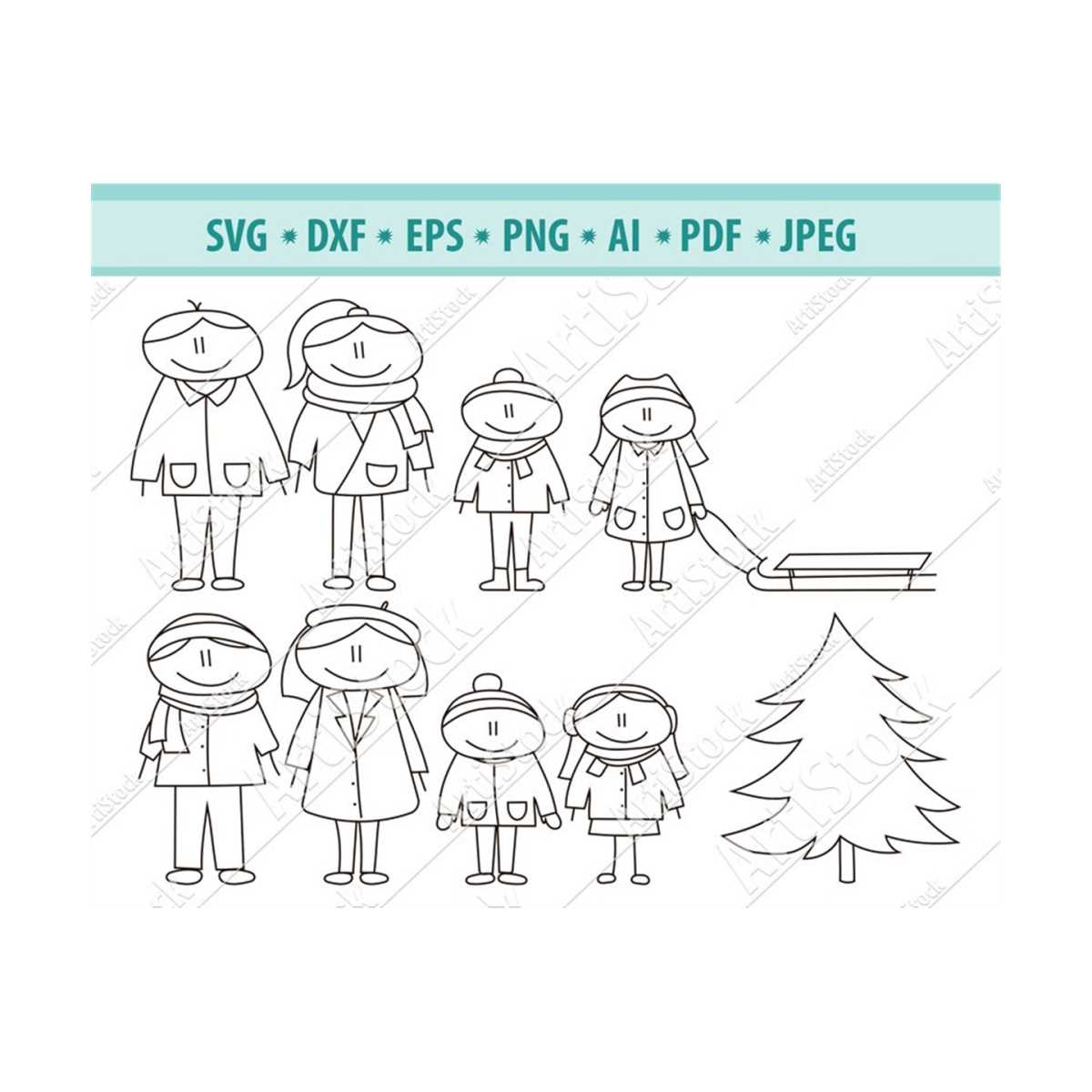 Stick family svg bundle, stick family cut files, stick famil | Inspire ...