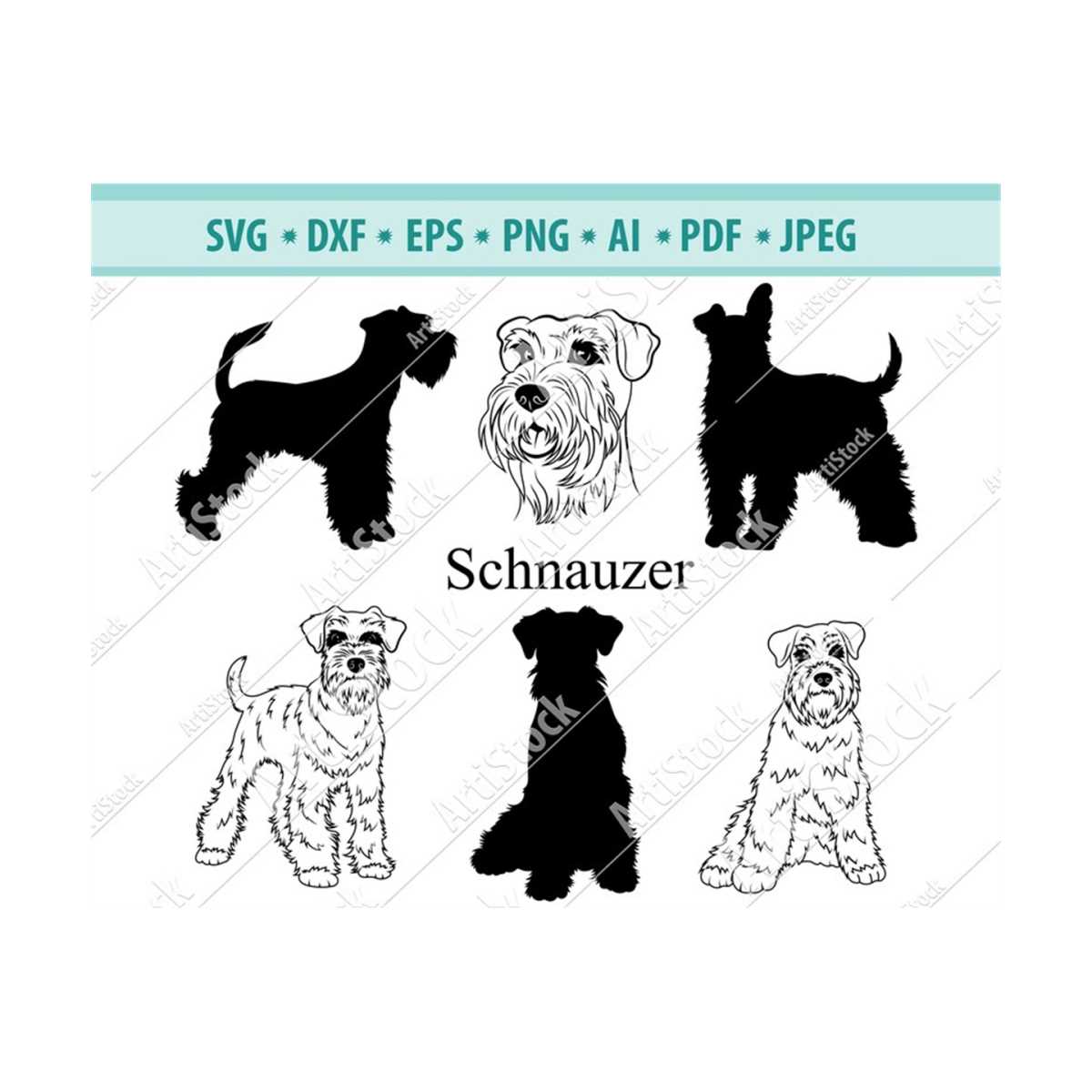 Schnauzer SVG, Schnauzer Silhouette SVG, Dog SVG, Digital Cu - Inspire ...