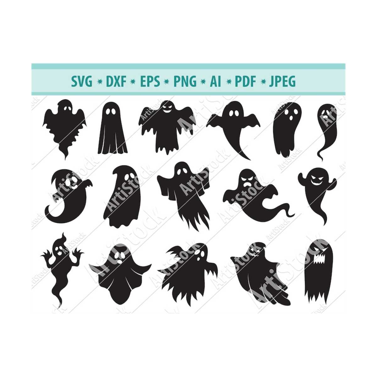 Ghosts SVG, Halloween SVG, Ghosts Clipart, Ghosts Cut Files, | Inspire ...