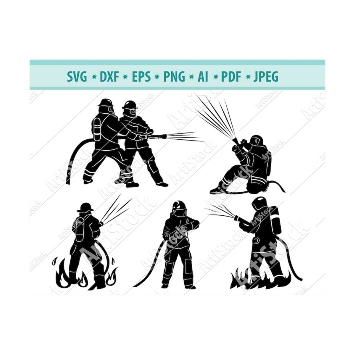 Firefighter SVG, Fireman SVG Cut File, Fireman Silhouette, F - Inspire ...