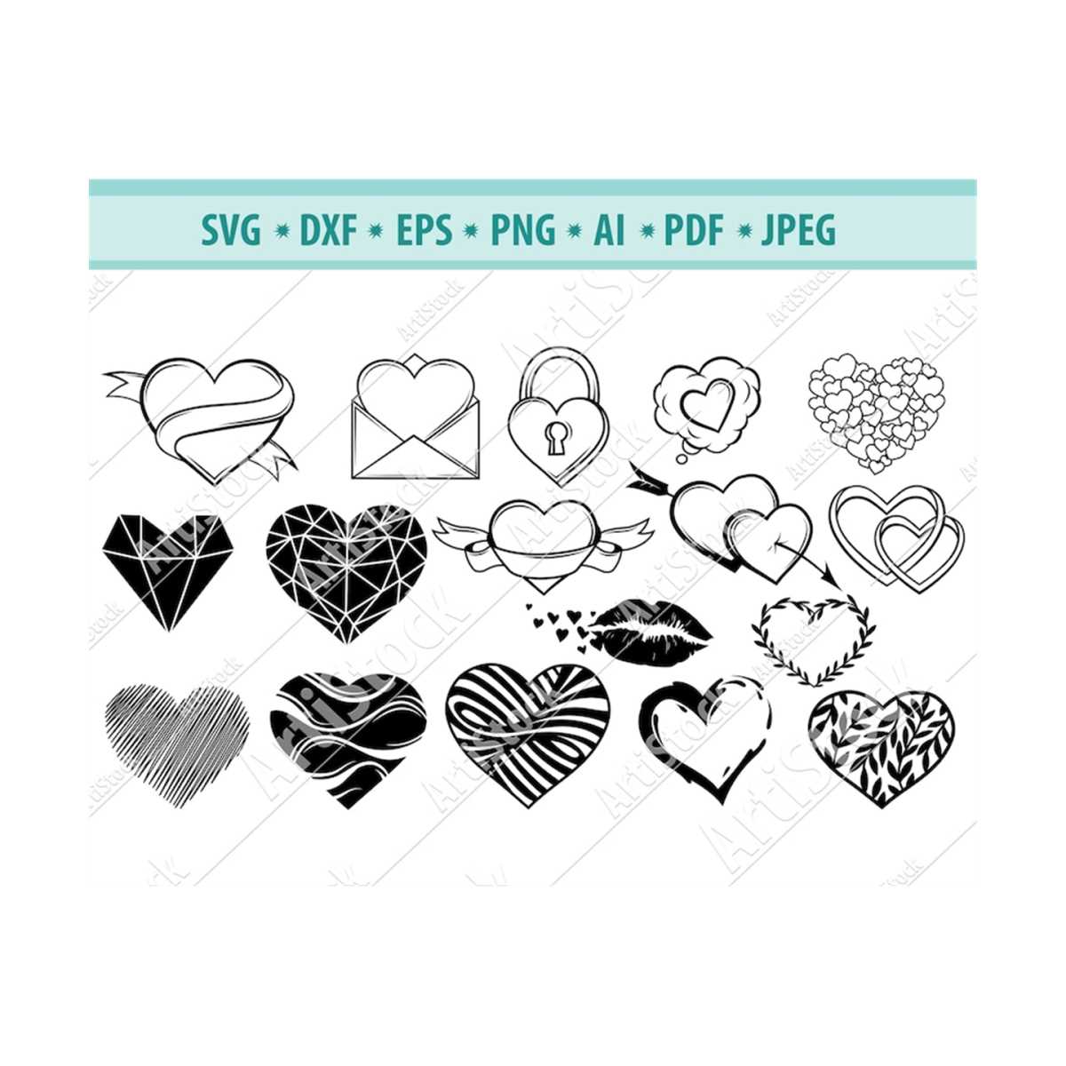 Heart svg, Stylized heart Svg, Heart clipart svg, Heart digi | Inspire ...