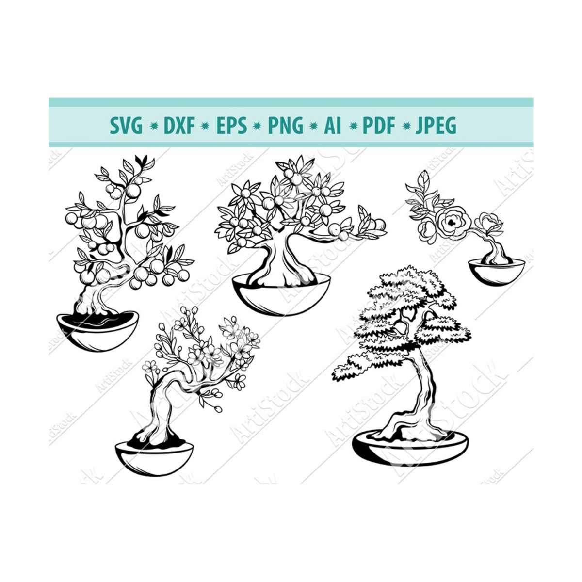 Bonsai tree SVG, Evergreen svg, Bonsai clipart, Bonsai silho | Inspire ...