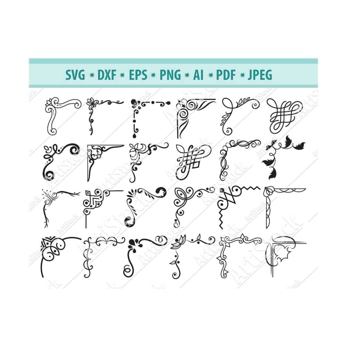 Vintage corner svg, Ornamental border svg, Floral frame svg, - Inspire ...