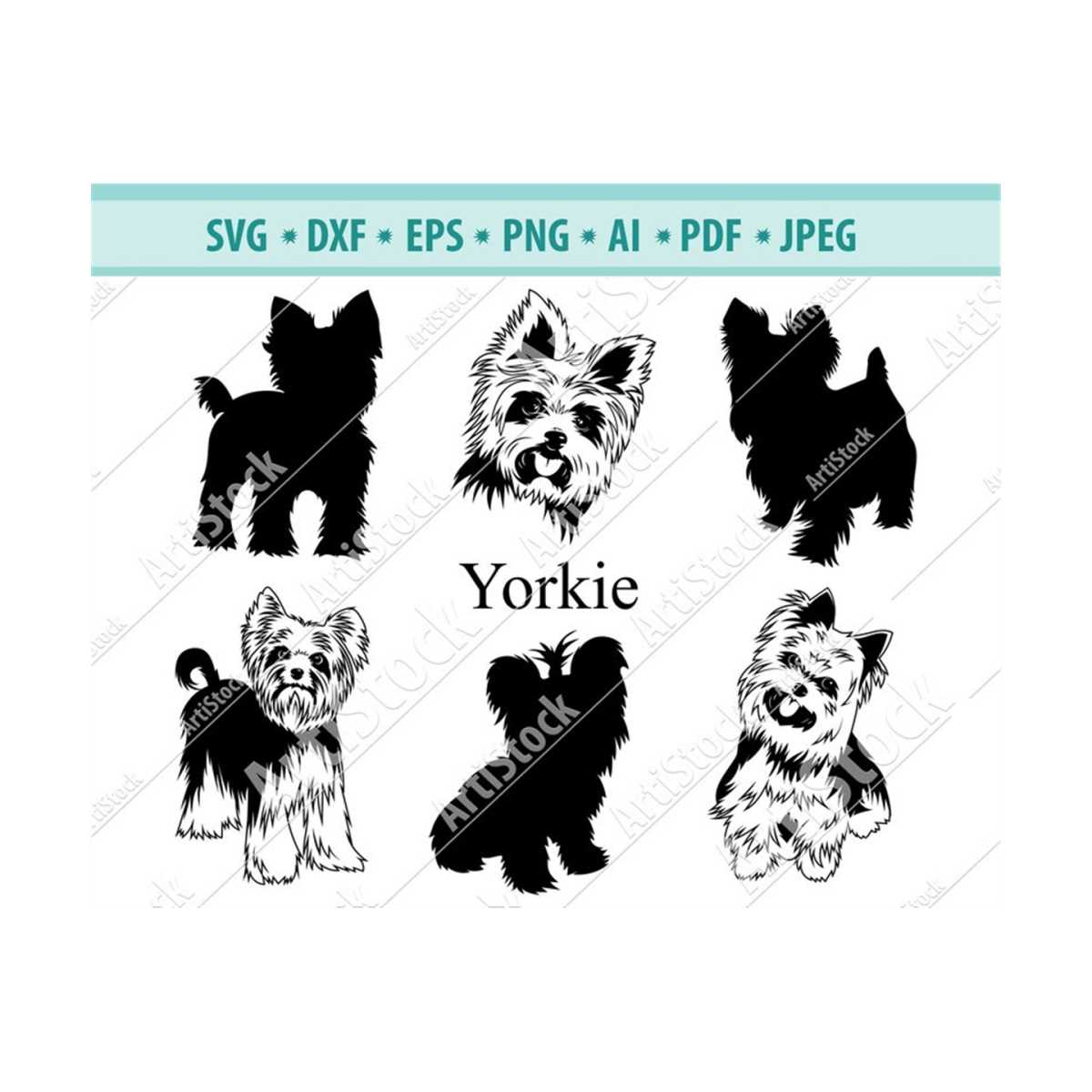 Yorkie SVG - Yorkie Silhouettes - Dog SVG - Digital Cutting | Inspire ...