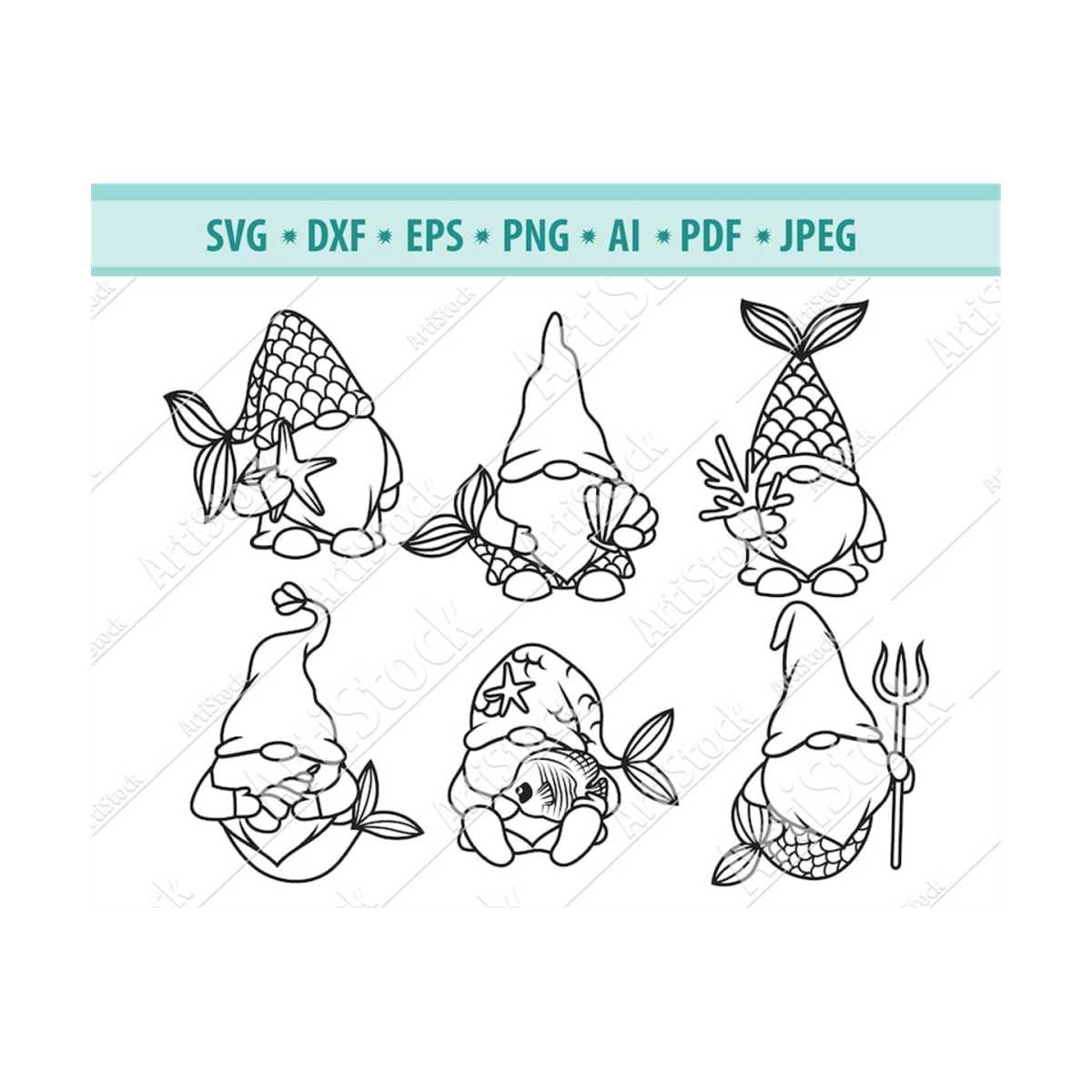 Gnomes mermaids Svg, Fairytale creature Svg, Cute Gnome Svg, - Inspire ...