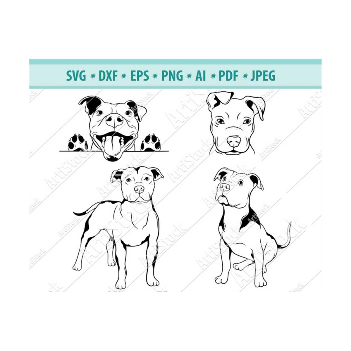 Pitbull SVG, American pitbull Svg, Silhouette cameo, Dog SVG - Inspire ...