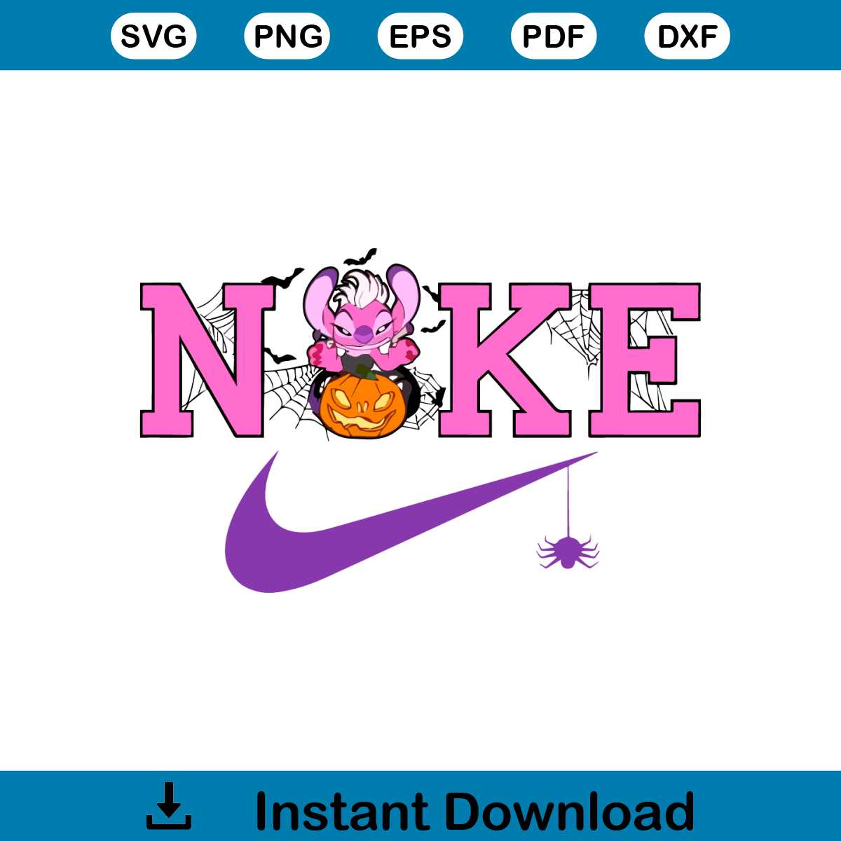 Disney Angel Pumpkin Halloween Nike Logo SVG Digital File | Inspire Uplift